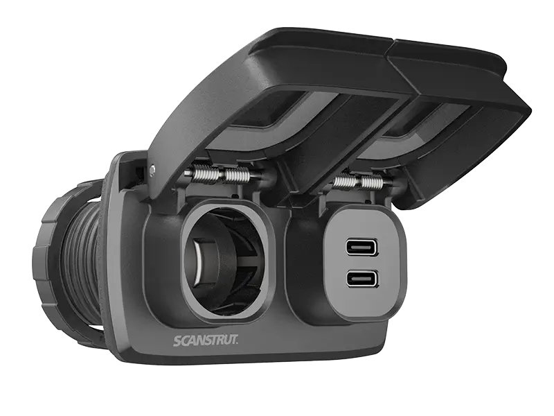 SC-MULTI-F1 Dual USB-C & 12V power socket.